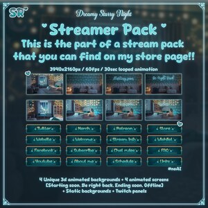 Dreamy Starry Night Animated Background Seamless Loop | Cozy Aesthetic | Youtube Vtuber Twitch ...