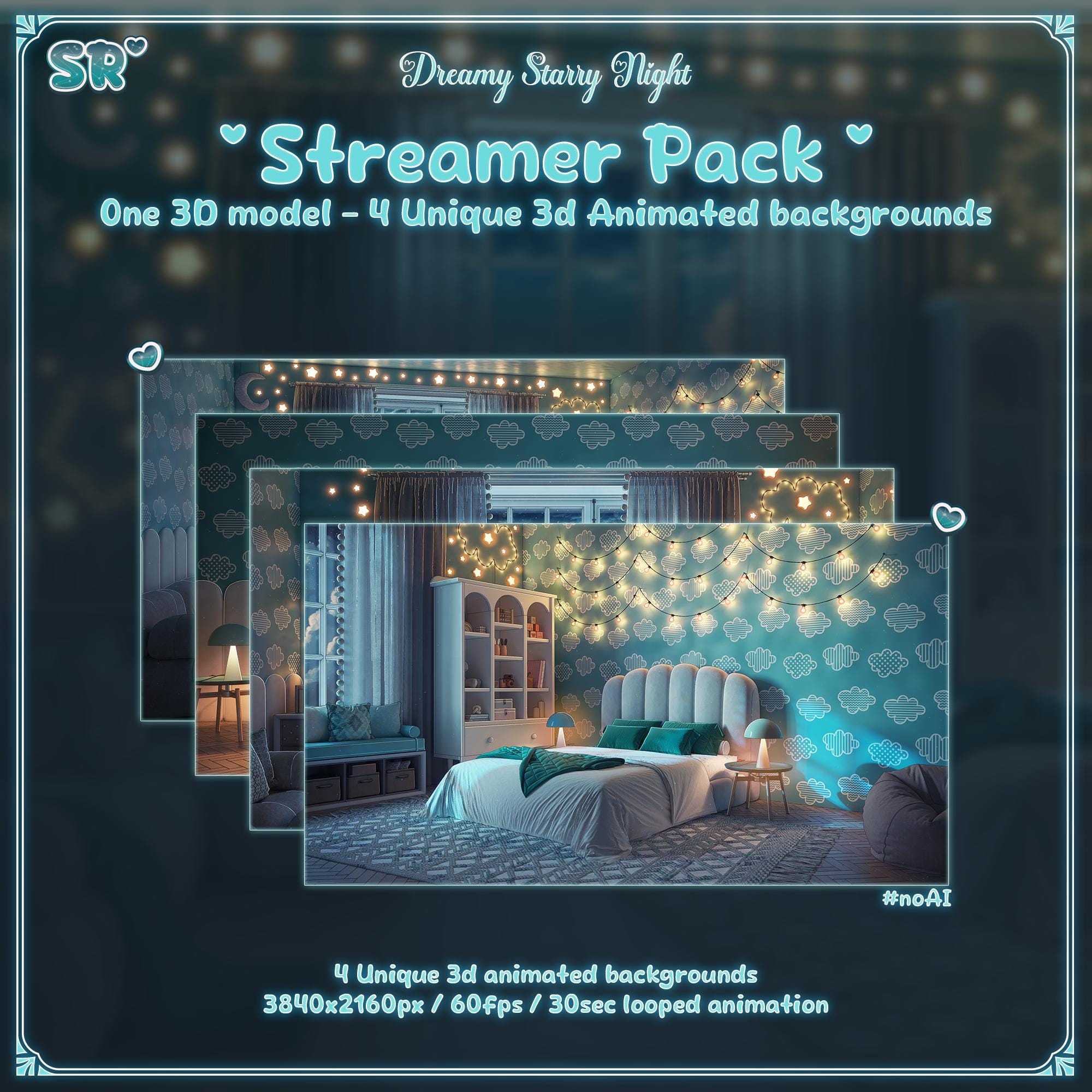 Dreamy Starry Night Animated Background Set | Cozy Bedroom | Youtube ...