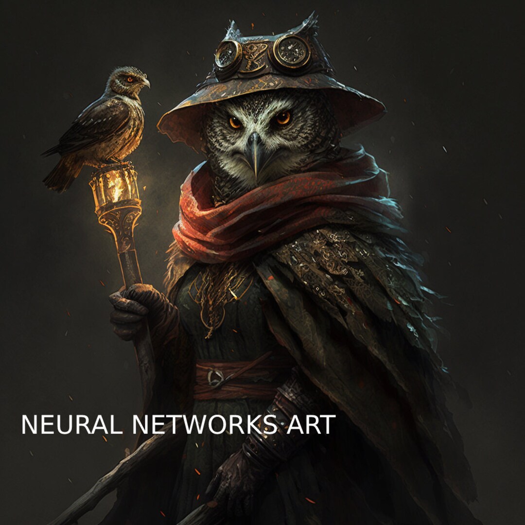 Fantasy Owl With a Torch in a Hat. Midjourney Picture, Neural Network ...