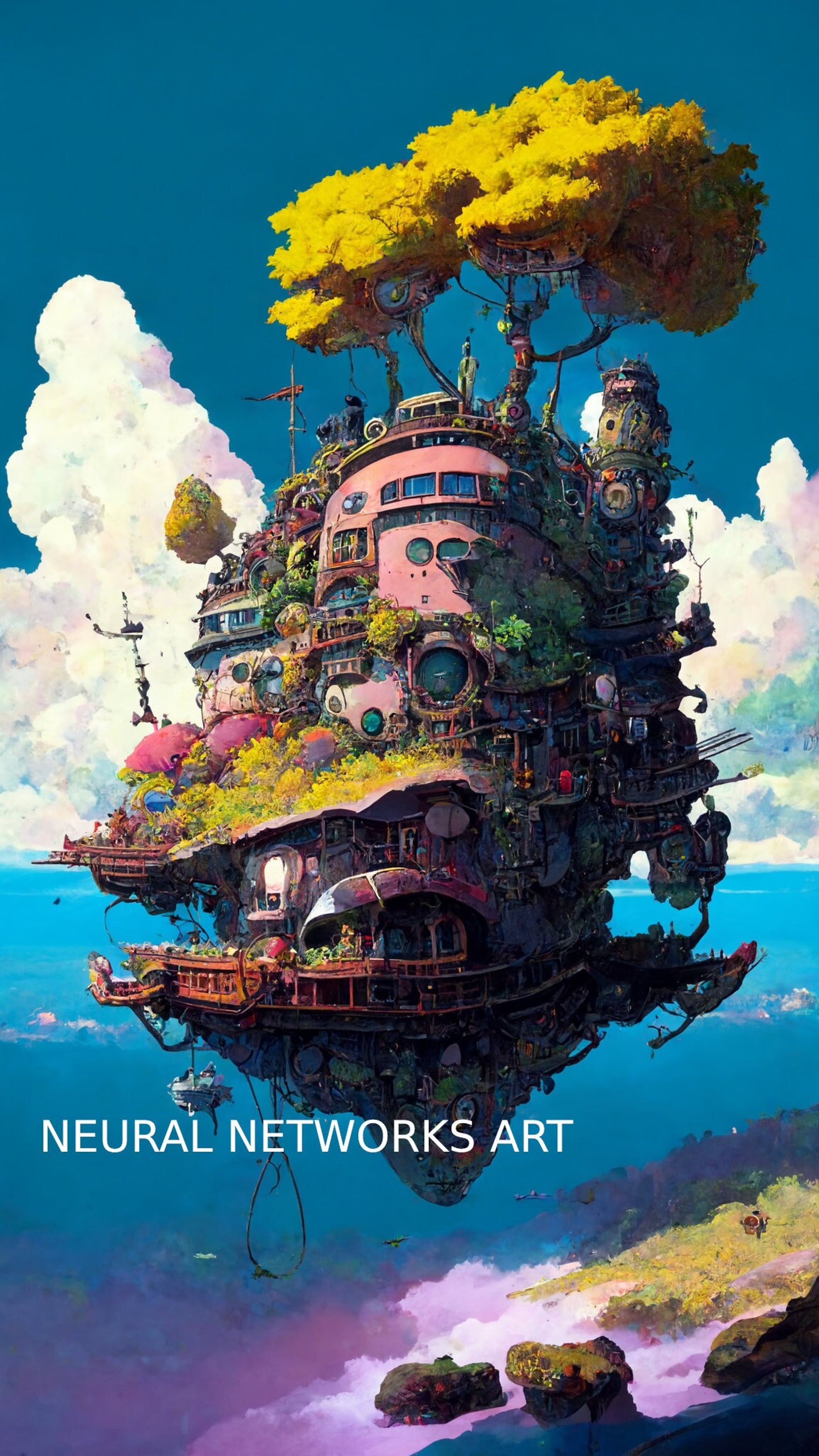 Anime, Floating Island, Steampunk, Midjourney Picture, Neural Network ...
