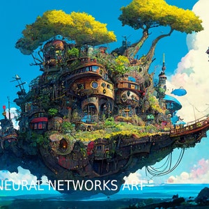 Anime, Floating Island, Steampunk, Midjourney Picture, Neural Network ...