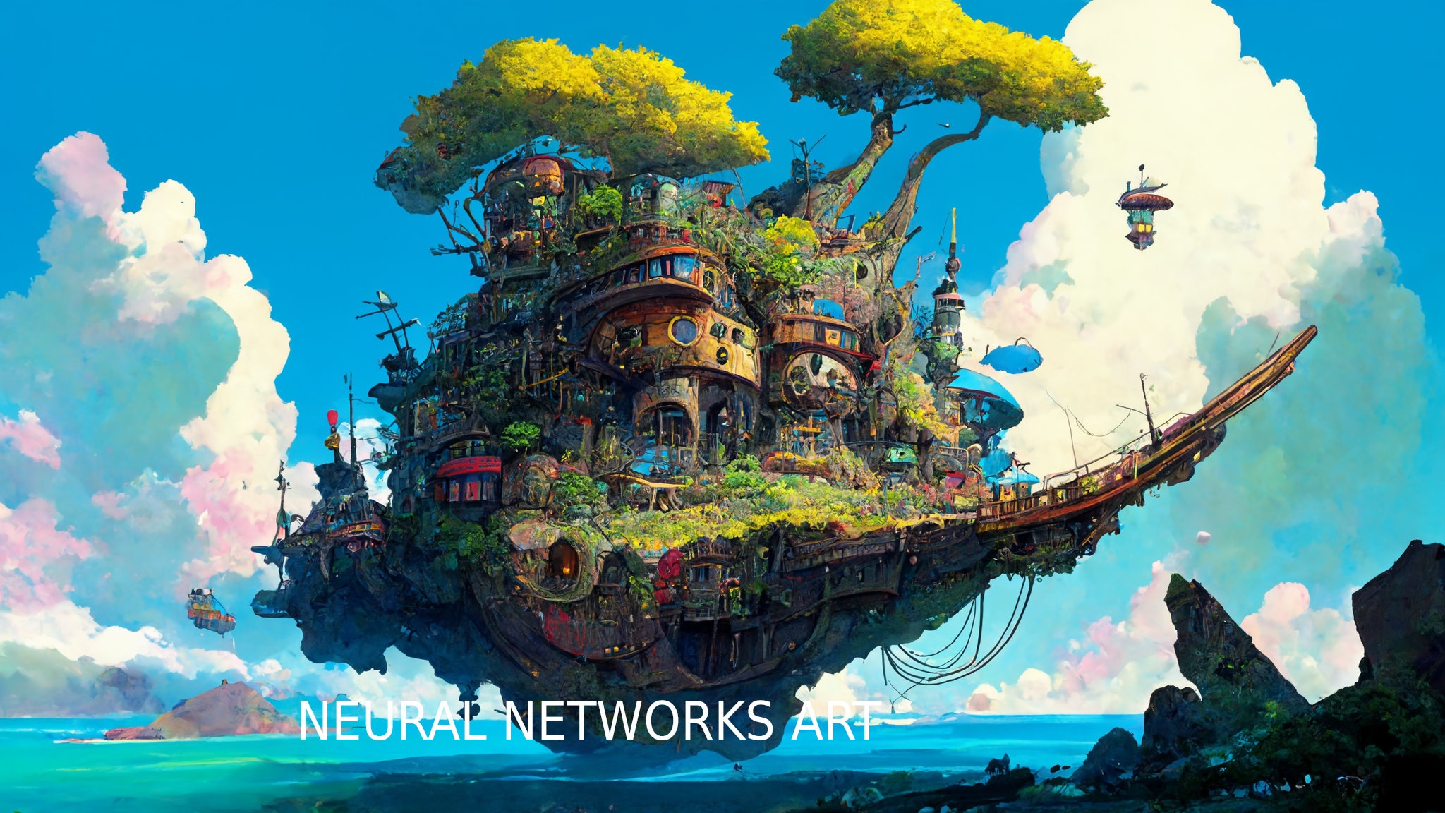 Anime, Floating Island, Steampunk, Midjourney Picture, Neural Network ...