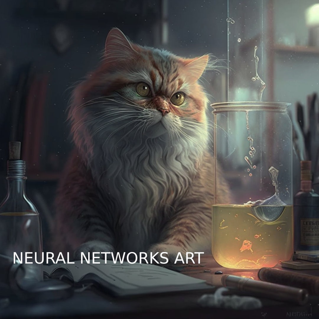 Scientist Ginger Cat, Neural Network Painting, AI Art, Home Art ...