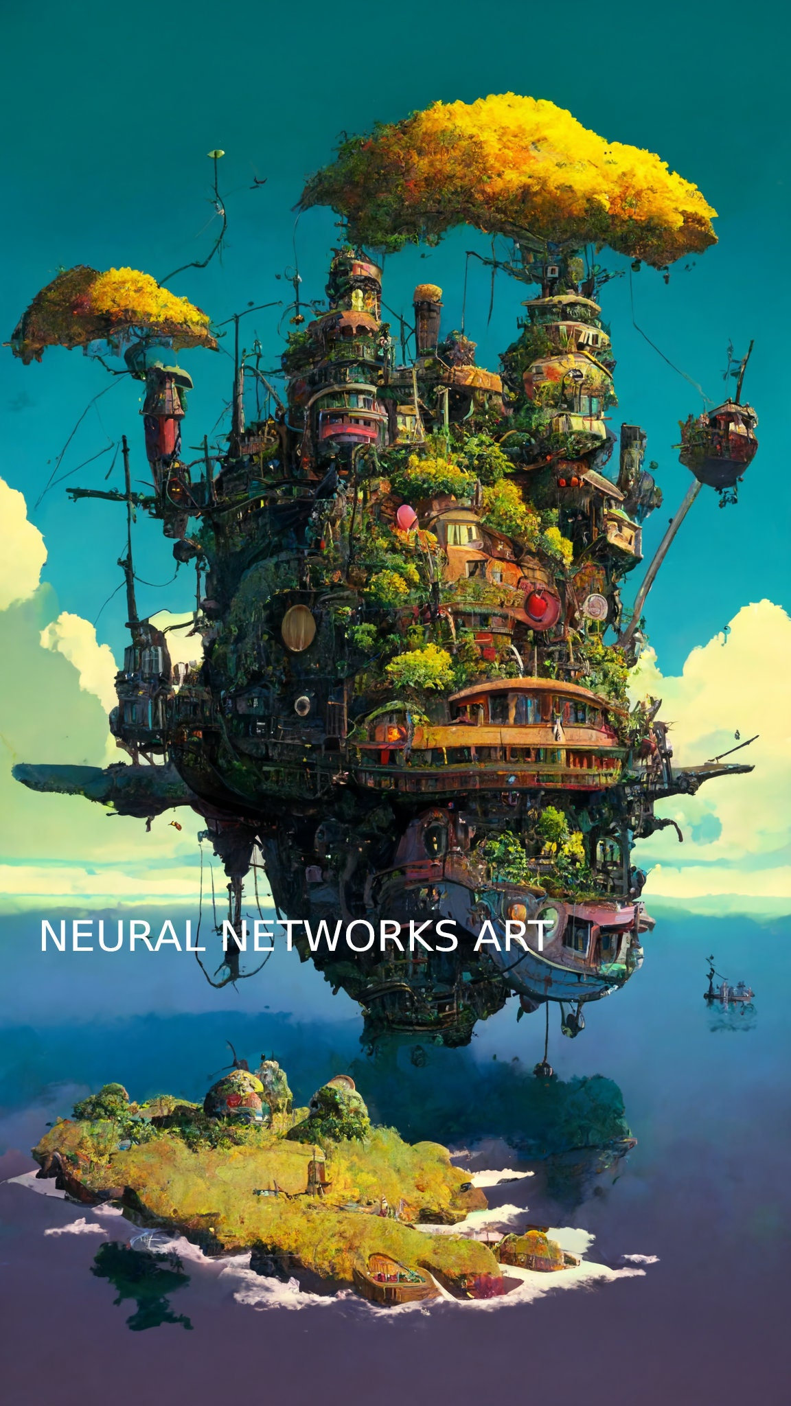 Anime, Floating Island, Steampunk, Midjourney Picture, Neural Network ...