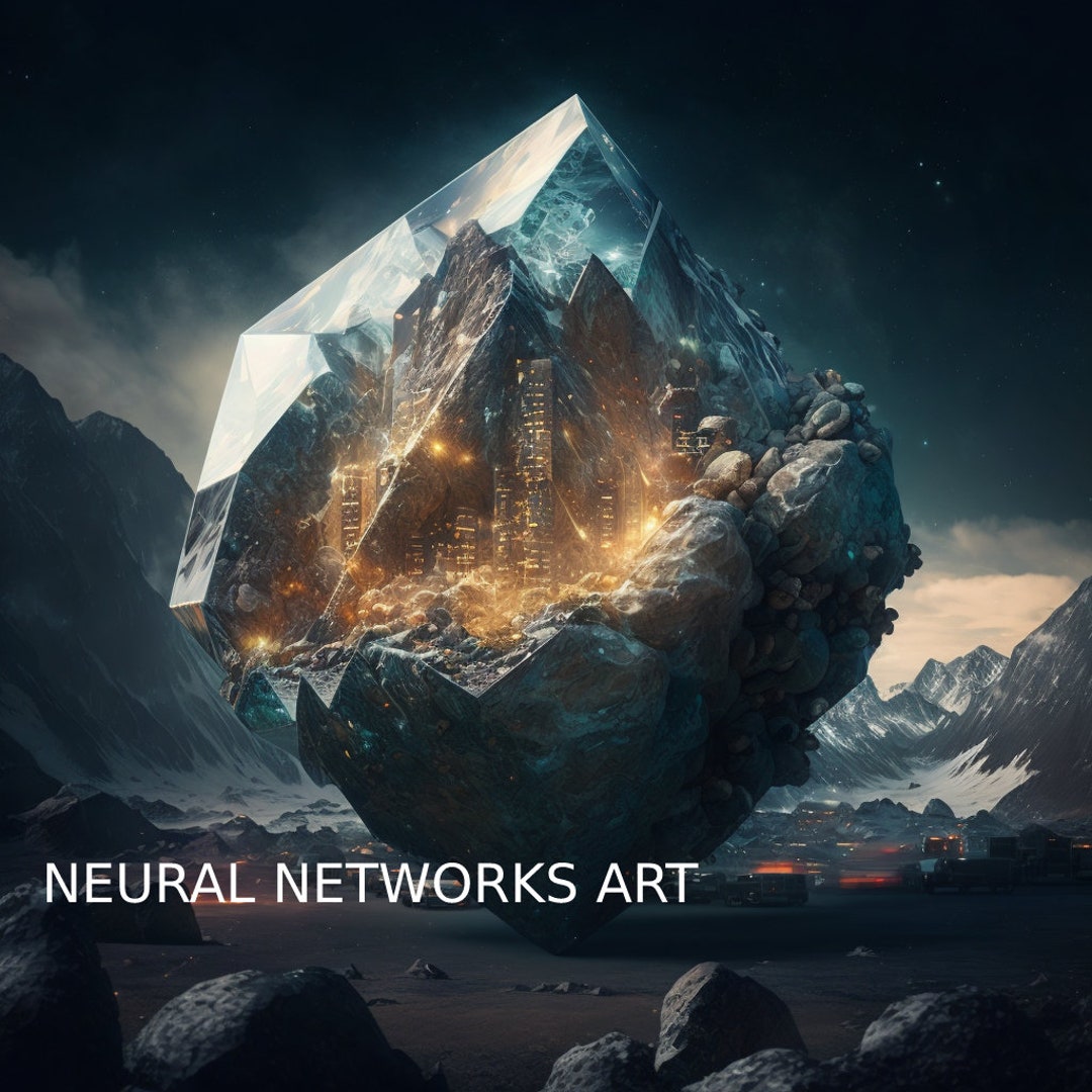 Space Town Picture, Neural Network Painting, AI ART, Home Art, Digital ...