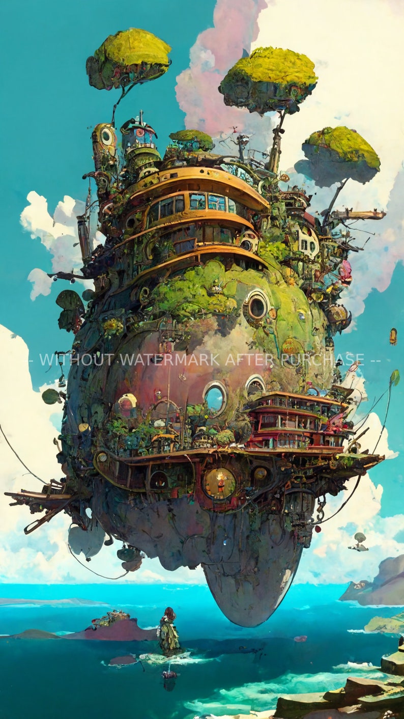 Floating Island, Steampunk, Anime, Midjourney Picture, Neural Network ...