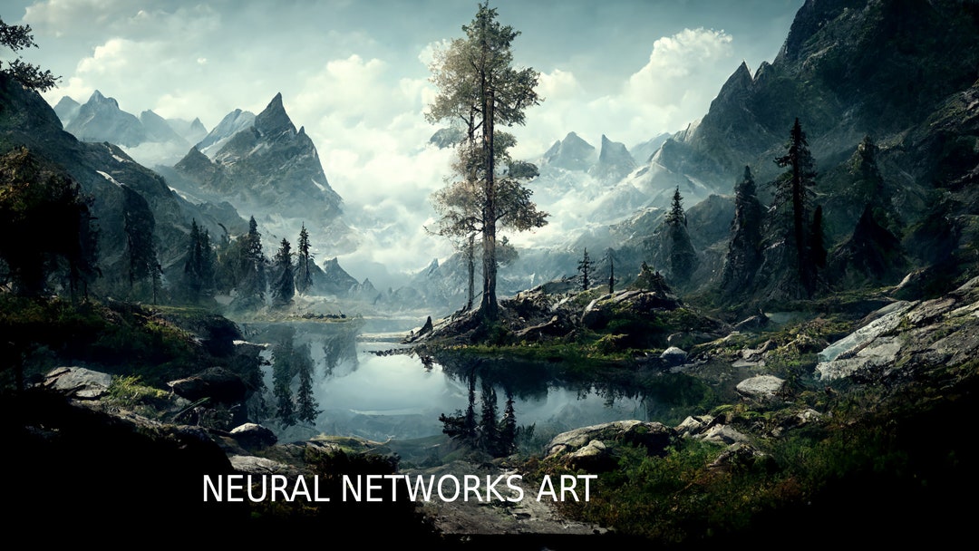 Lake in the Mountains, Neural Network Painting, AI Art, Home Art ...