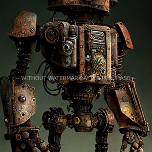 Old Rusty Droid, Steampunk Robot, Neural Network Painting, Midjourney ...