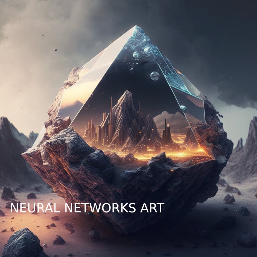 Crystal, City, Space, Neural Network Painting, AI ART, Home Art ...