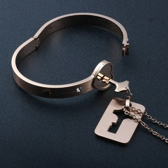 Lock Key Bracelet Set for Couples Titanium Stainless Steel - Etsy UK