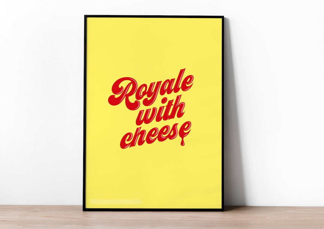 Pulp Fiction Typographic Poster royale With Cheese - Etsy