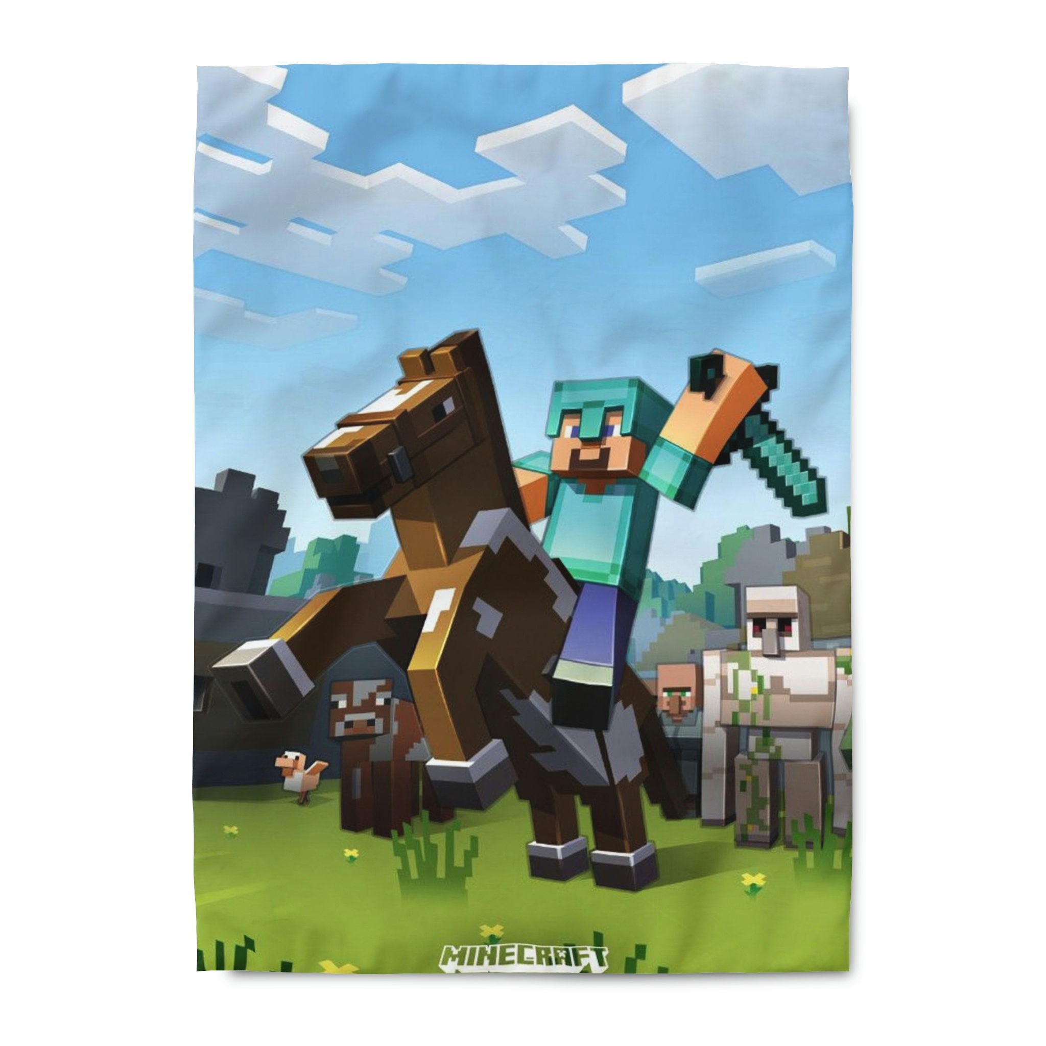Minecraft Steve on a Horse Duvet Cover 68 X 94 - Etsy