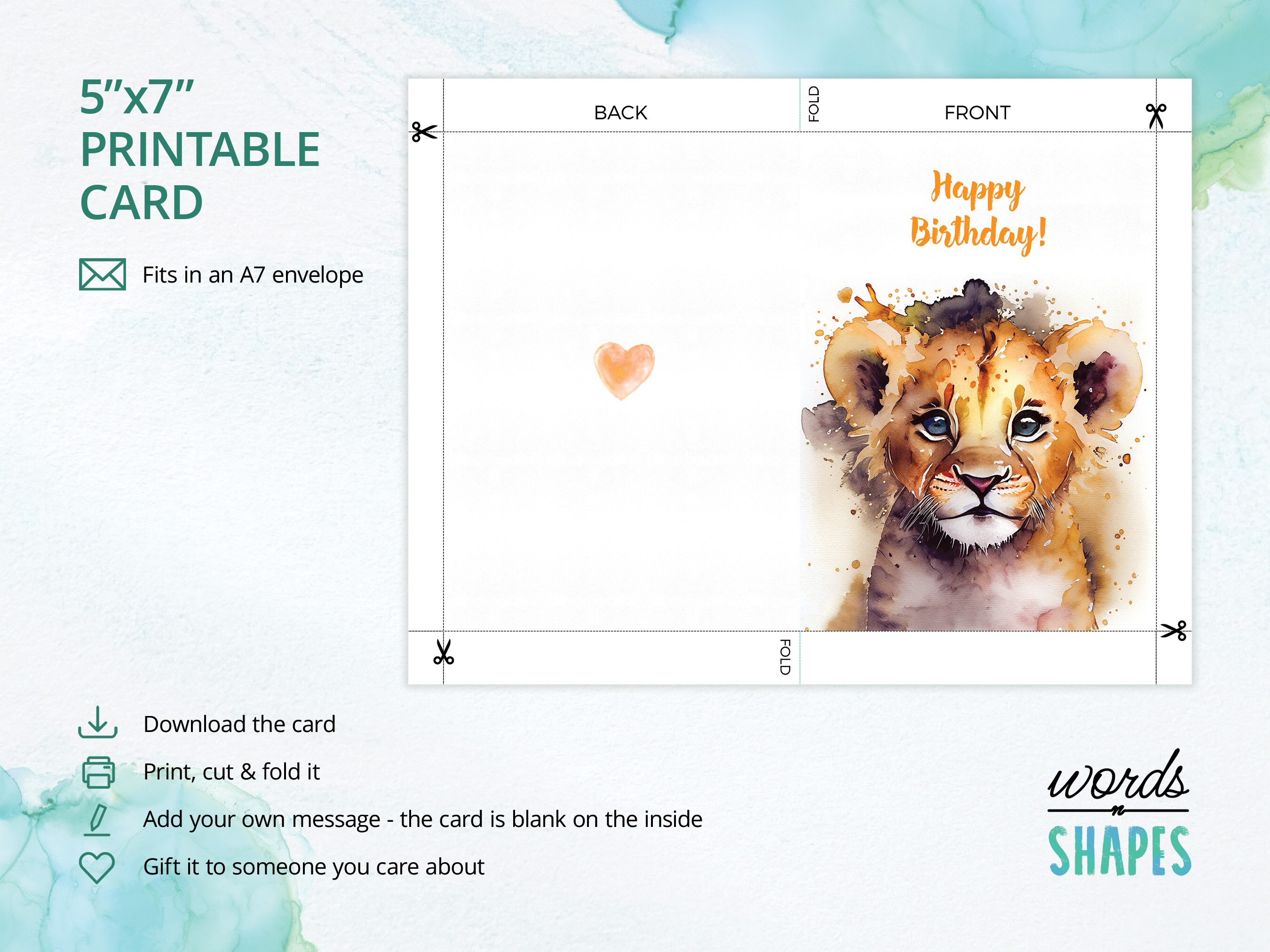 Printable Happy Birthday Card, Cute Baby Animal Greeting Card ...