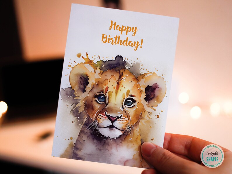 Printable Happy Birthday Card, Cute Baby Animal Greeting Card ...