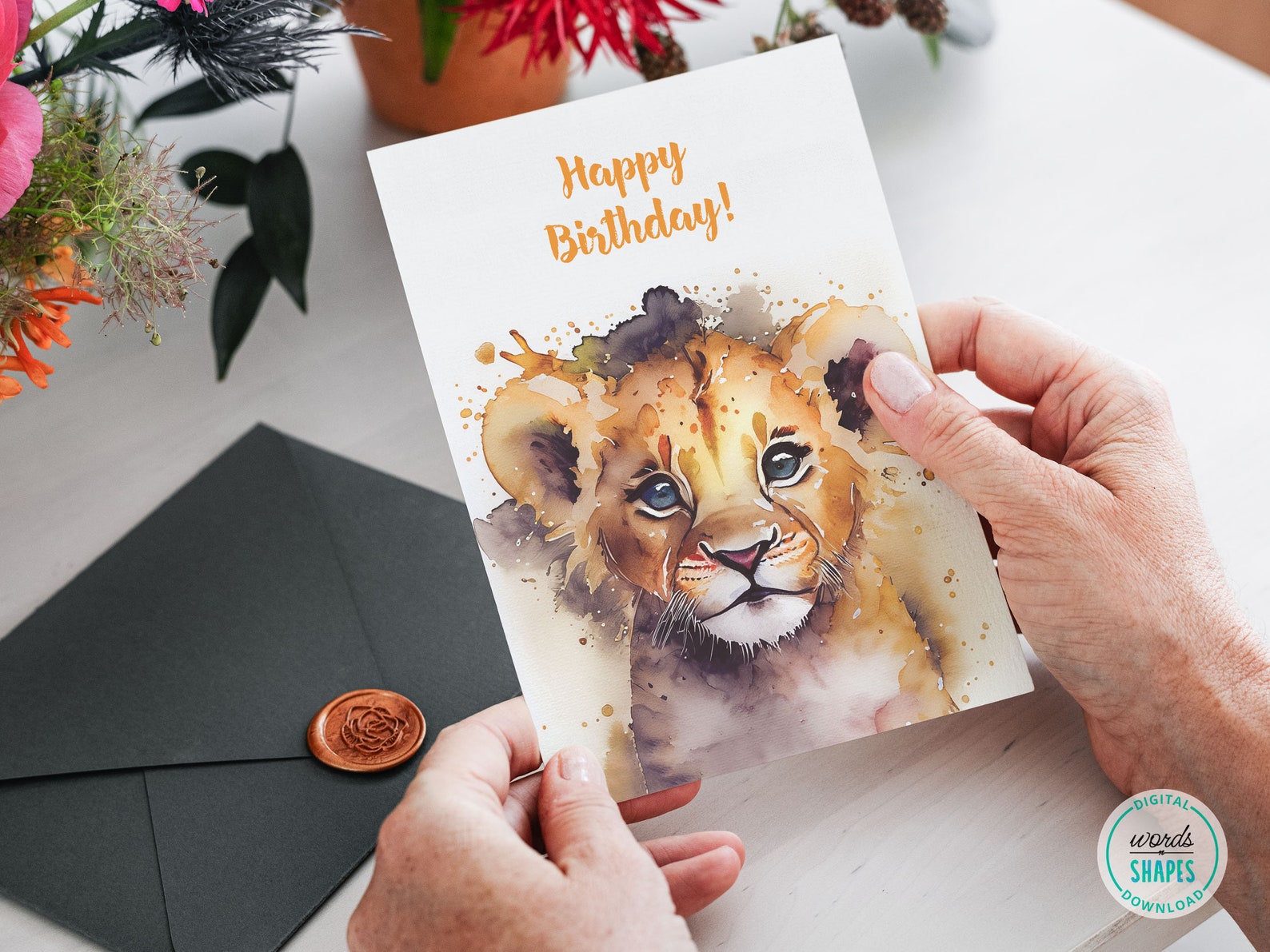Printable Happy Birthday Card, Cute Baby Animal Greeting Card ...