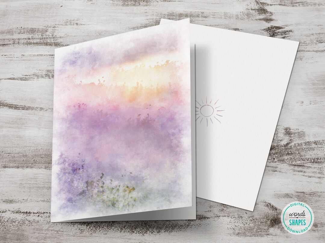 Printable Multipurpose Greeting Card, Watercolor Scenery Card, Any ...
