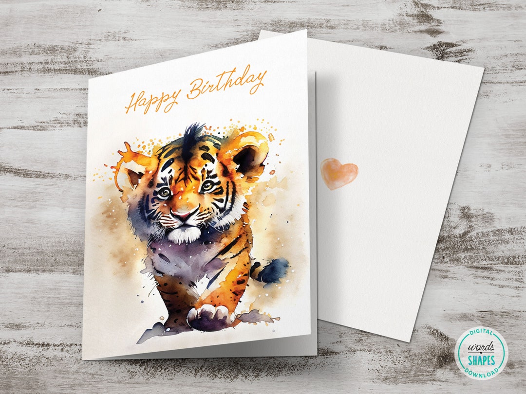 Printable Happy Birthday Card, Cute Baby Animal Greeting Card ...