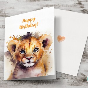 Printable Happy Birthday Card, Cute Baby Animal Greeting Card ...