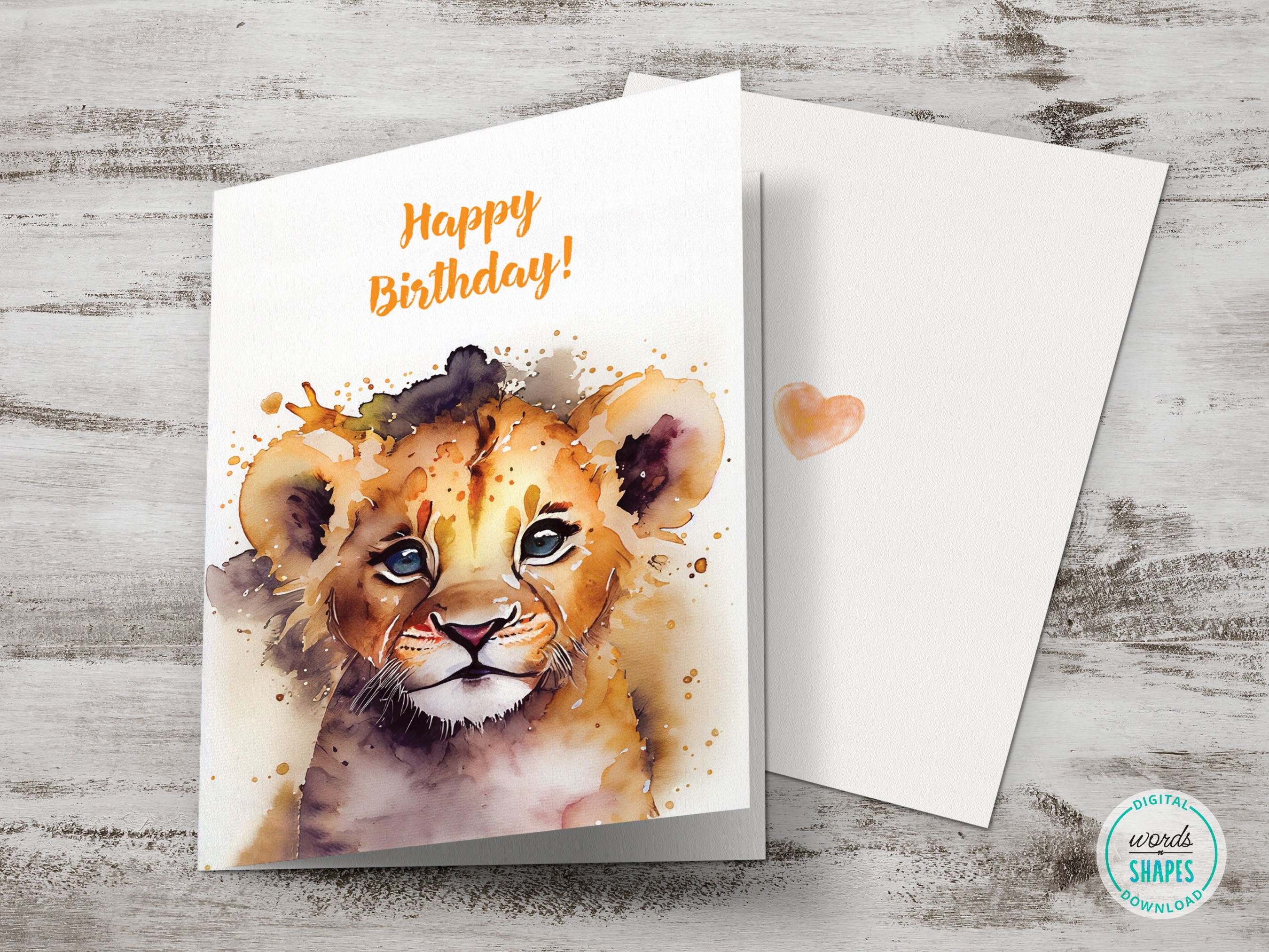 Printable Happy Birthday Card, Cute Baby Animal Greeting Card ...
