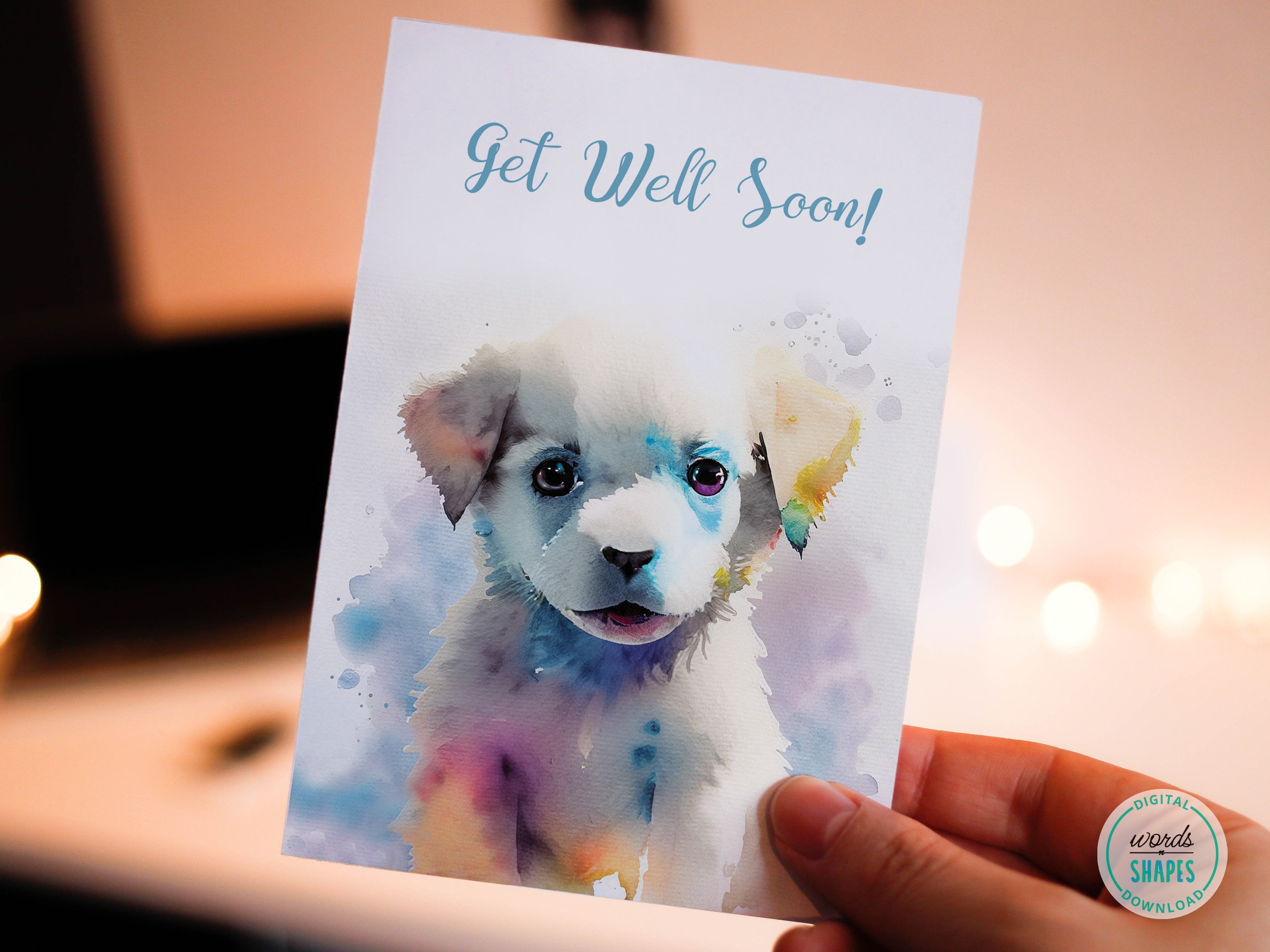 Printable Get Well Soon Card Cute Puppy Greeting Card Dog - Etsy