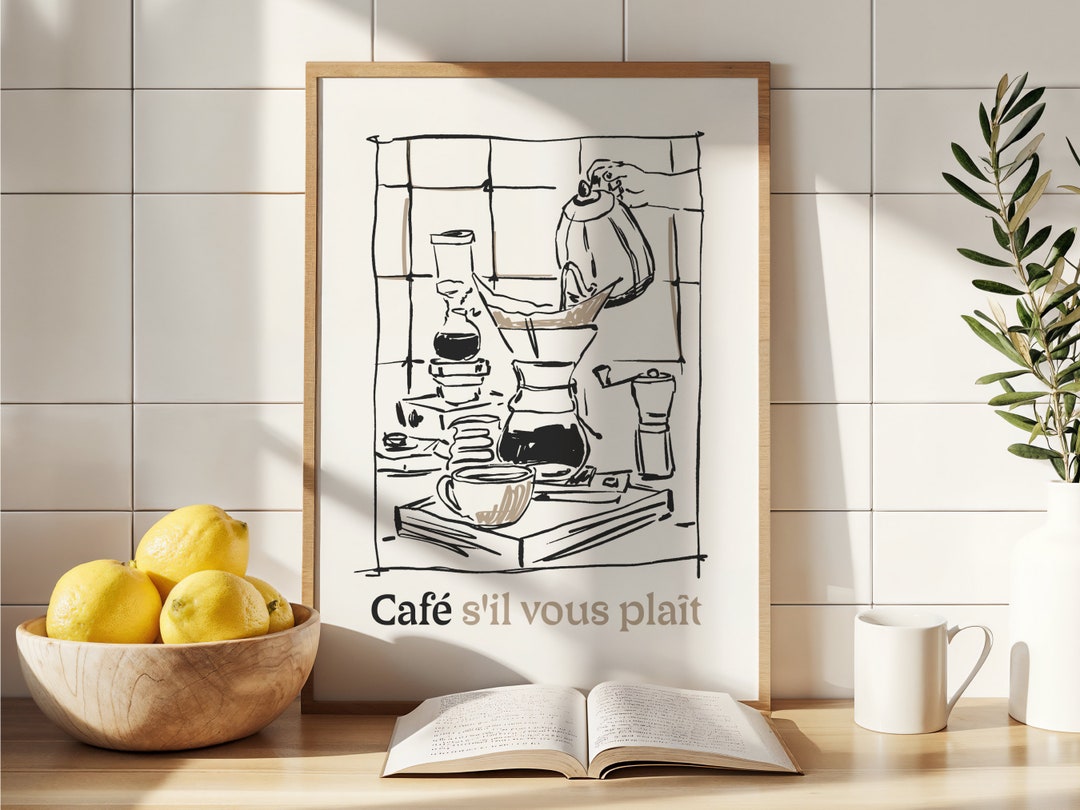 Café S'il Vous Plait Print, Coffee Poster, Coffee Print, Coffee Gift ...