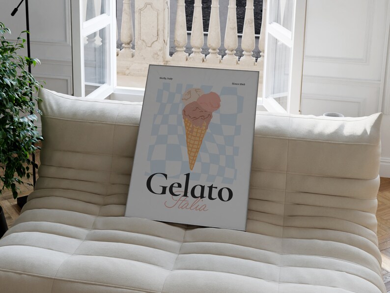 Gelato Ice Cream Print, Traditional Italian Gelato, Sicily Print, Ice ...