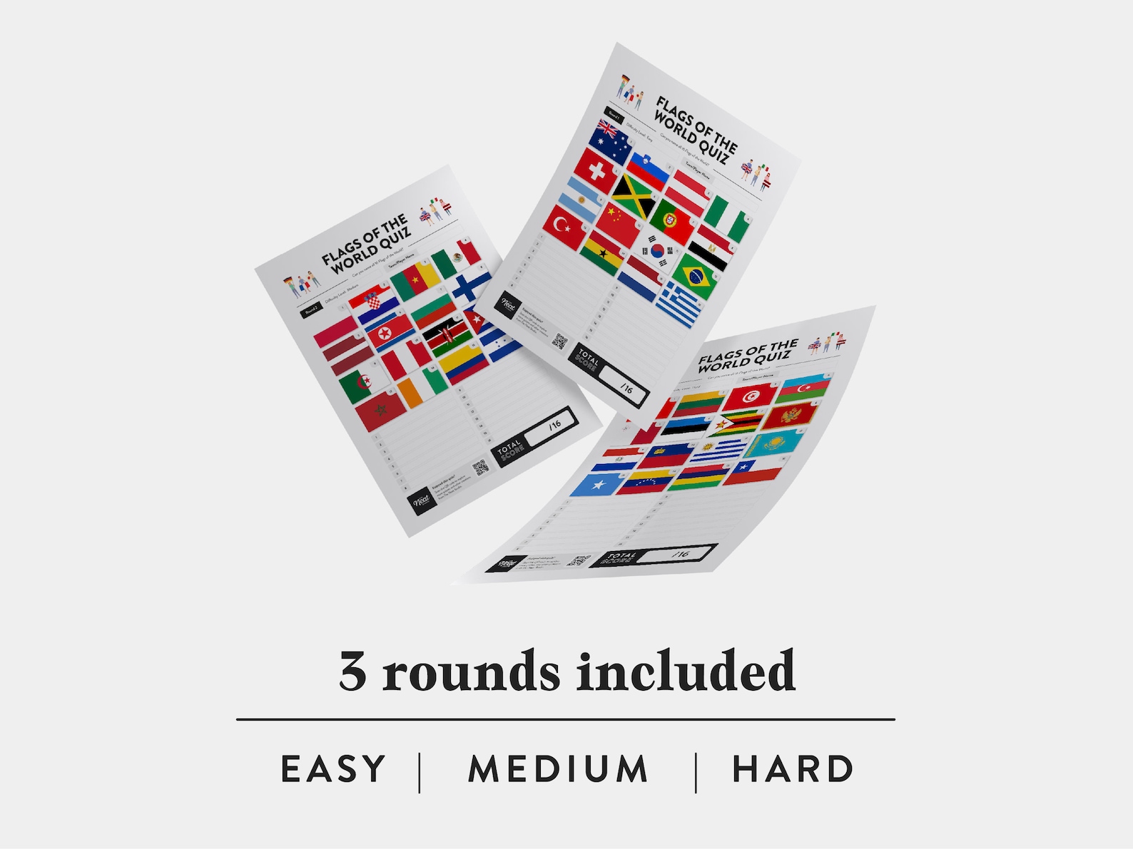 Flags of the World Quiz | Instant Download | Printable at Home | Three Rounds - Etsy UK