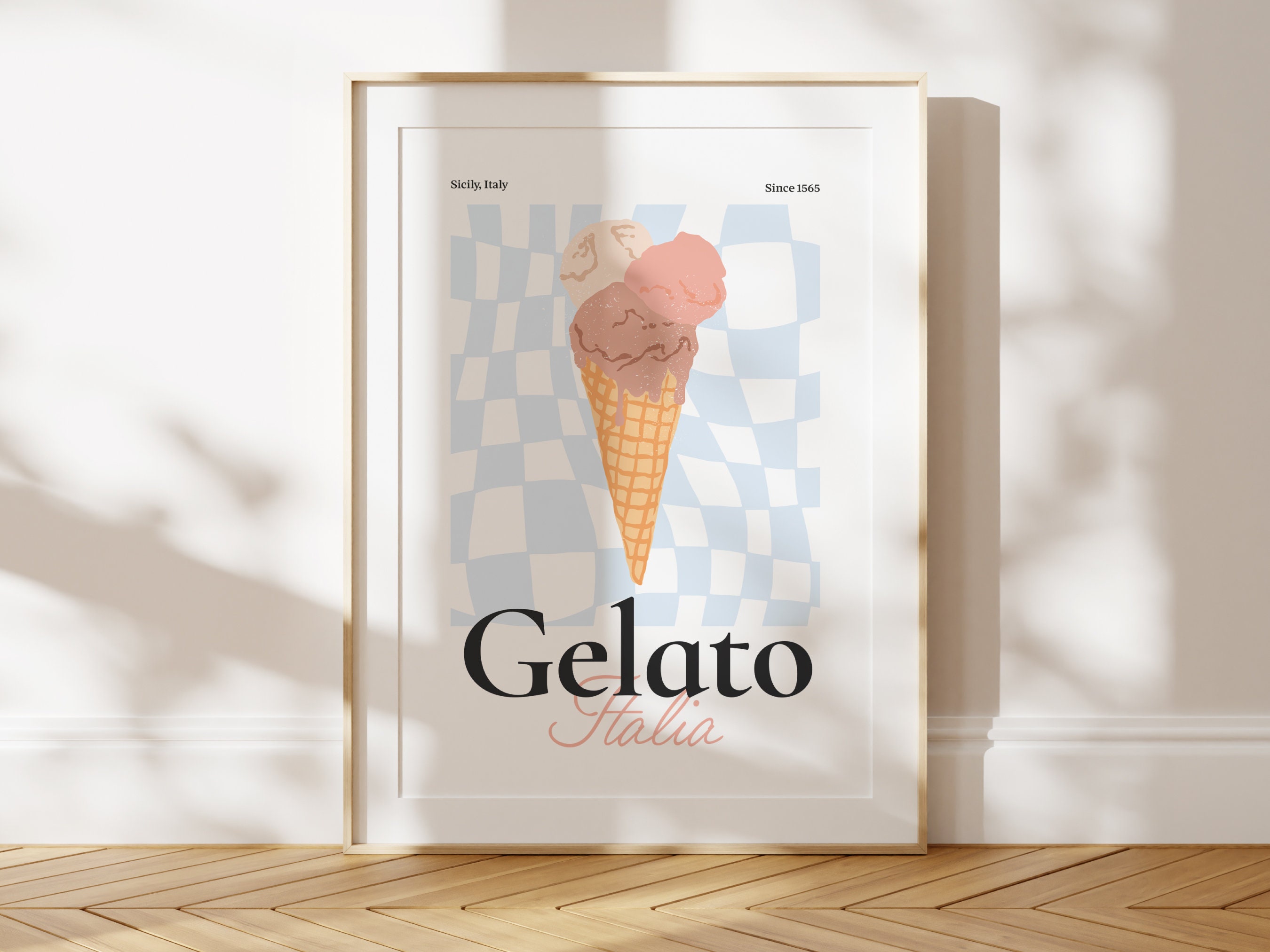 Gelato Ice Cream Print, Traditional Italian Gelato, Sicily Print, Ice ...