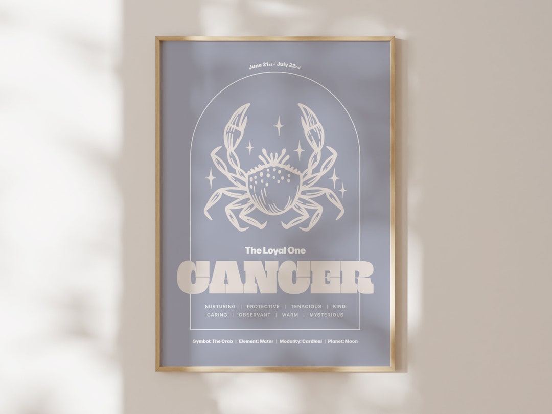 Cancer Zodiac Sign Print, 'the Loyal One' Astrology Poster - Etsy