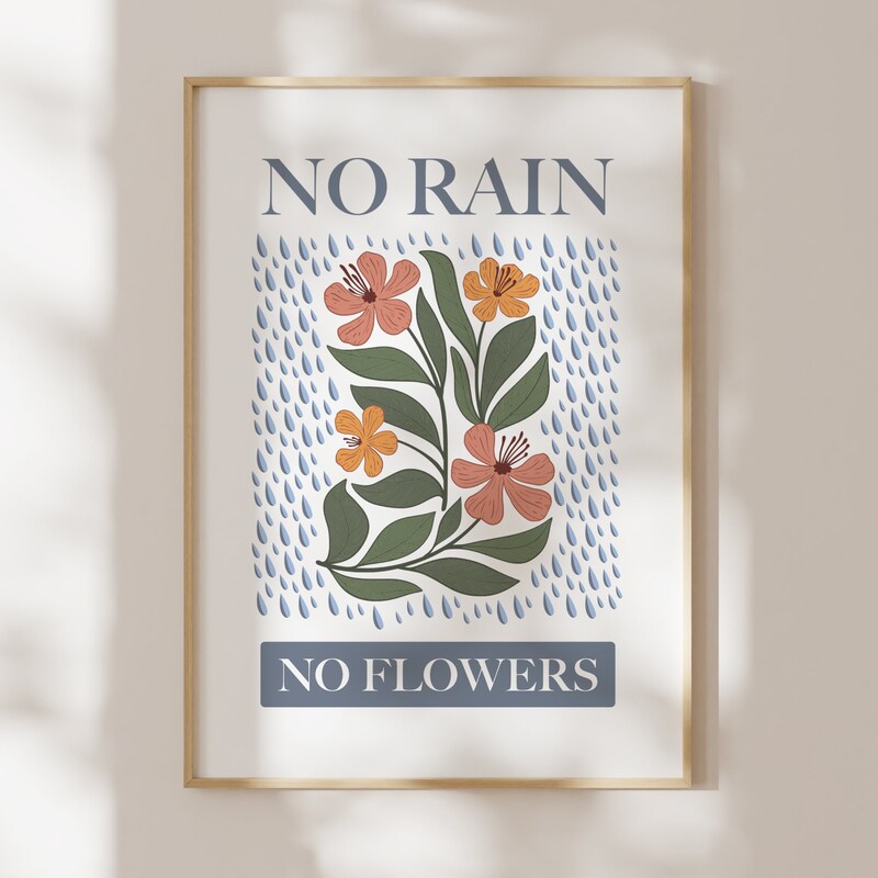 No Rain No Flowers - Etsy