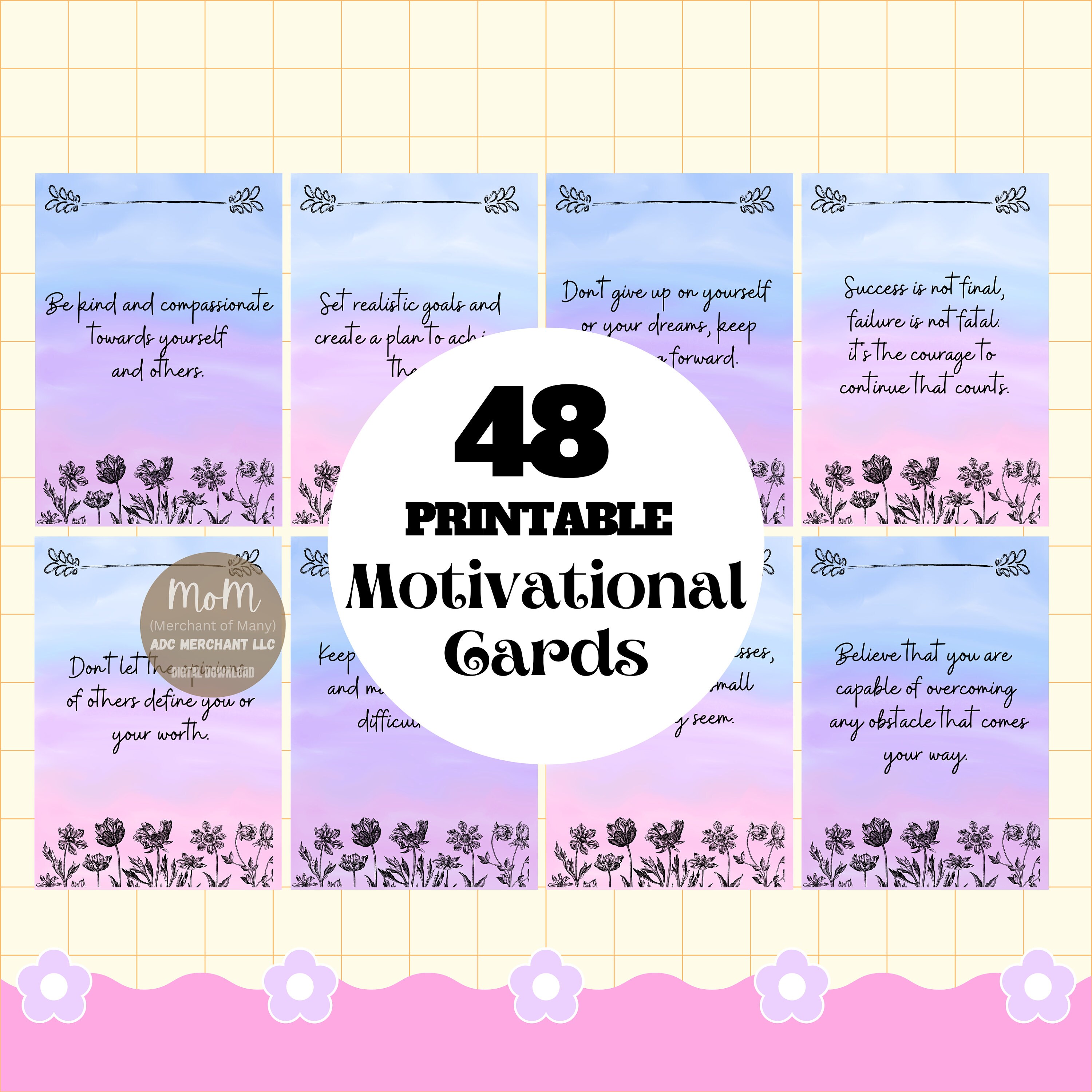 48 Motivational Printable Cards -motivational Quotes, Inspirational ...
