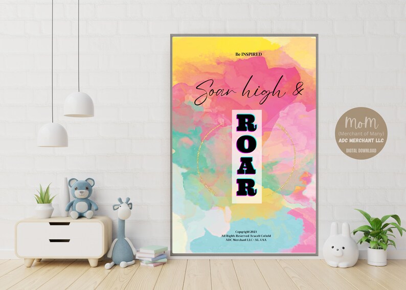 Printable Motivational Digital Wall Art, Nice Wall Art, Soar High and ...