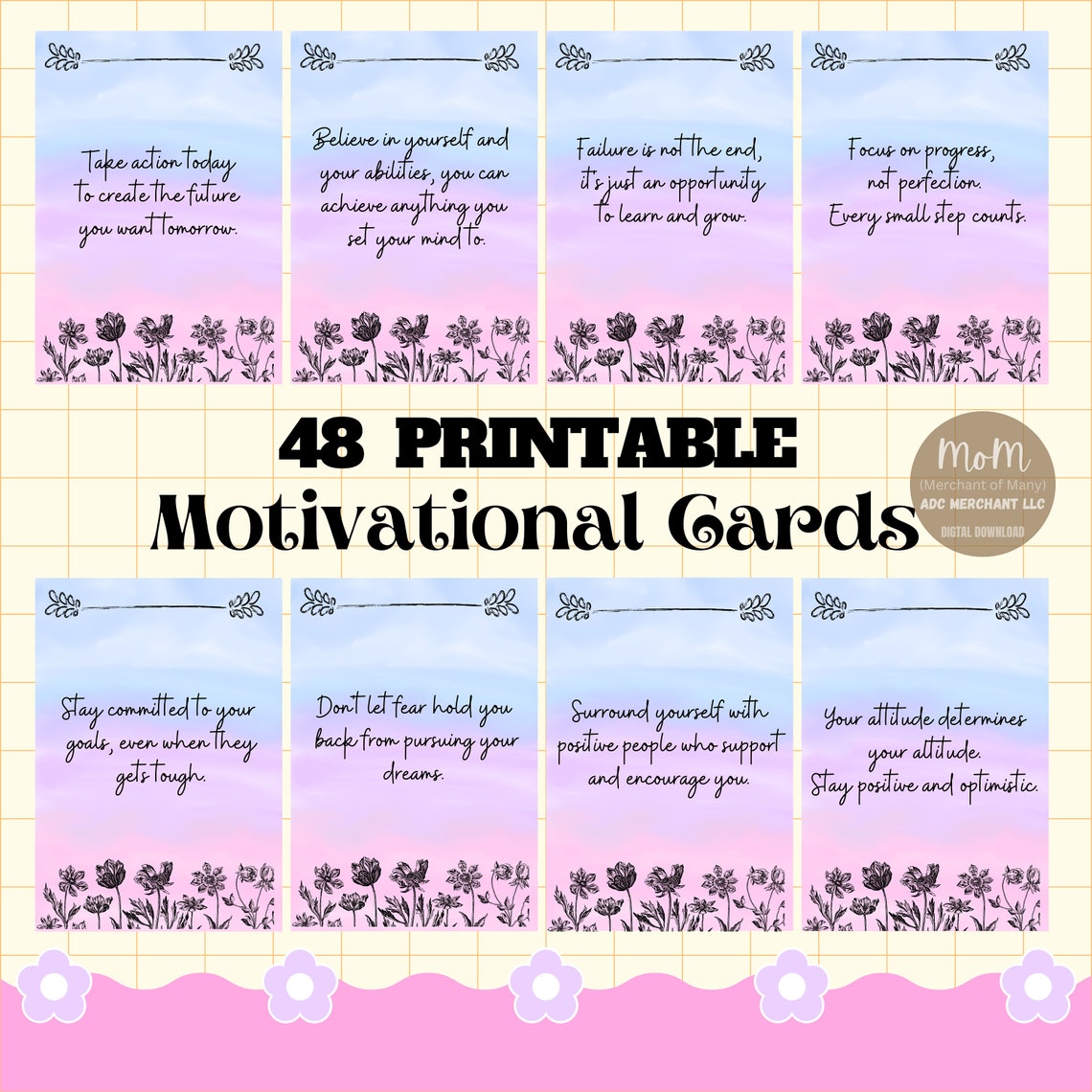 48 Motivational Printable Cards -motivational Quotes, Inspirational ...