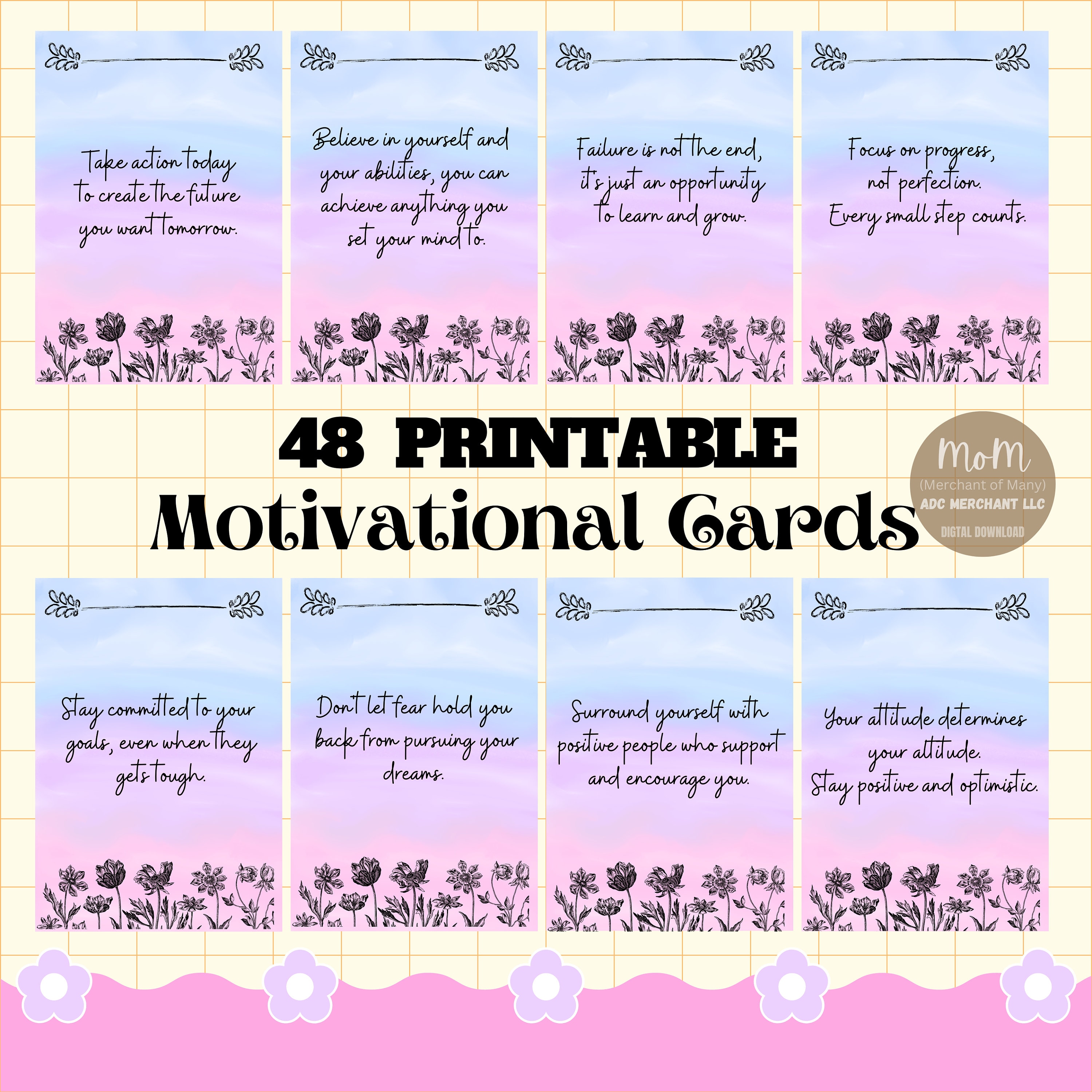 48 Motivational Printable Cards -motivational Quotes, Inspirational ...