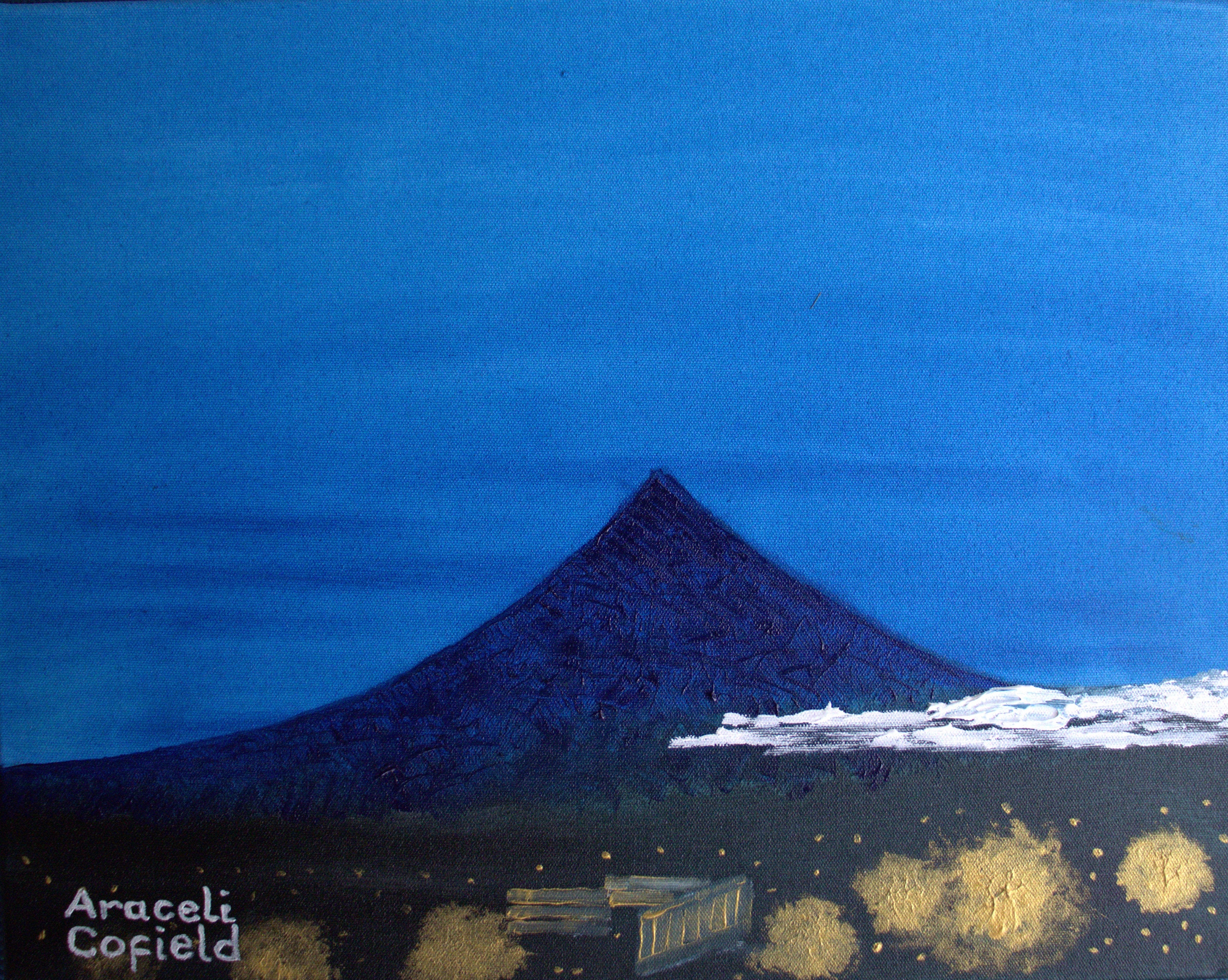 Original Mayon Volcano, Philippines Acrylic Painting by Araceli Cofield ...