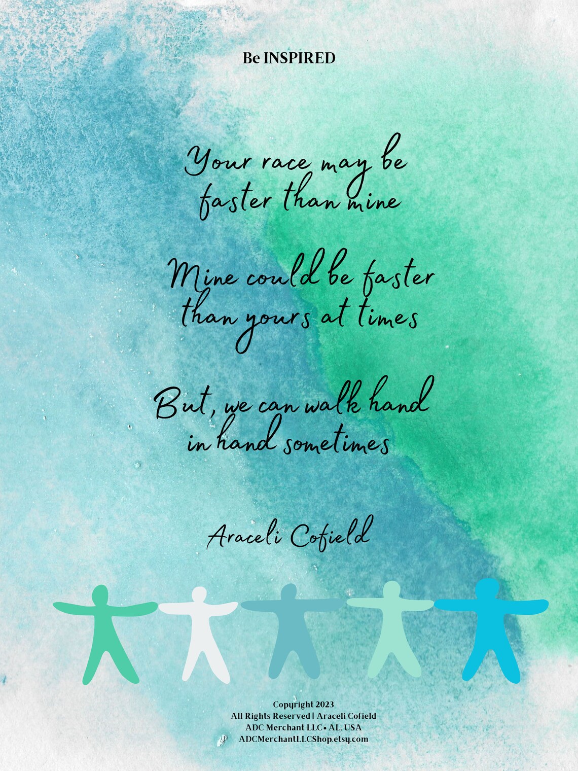 Positive Affirmation Wall Art, Your Race Maybe Faster Than Mine but We ...