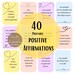 Printable Positive Affirmation Cards, 40 Positive Affirmation Cards ...