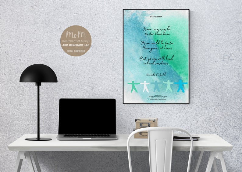 Positive Affirmation Wall Art, Your Race Maybe Faster Than Mine but We ...