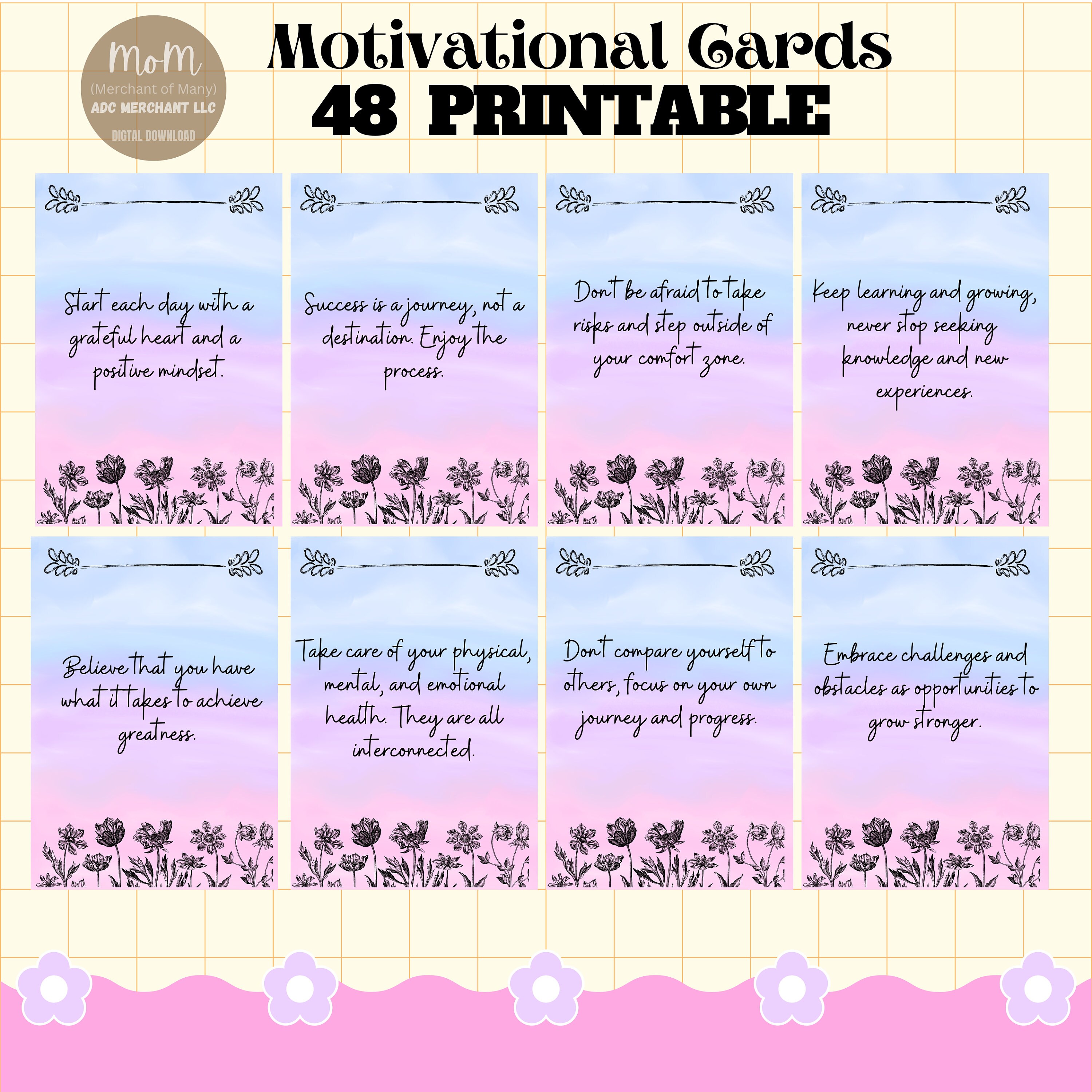 48 Motivational Printable Cards -motivational Quotes, Inspirational ...