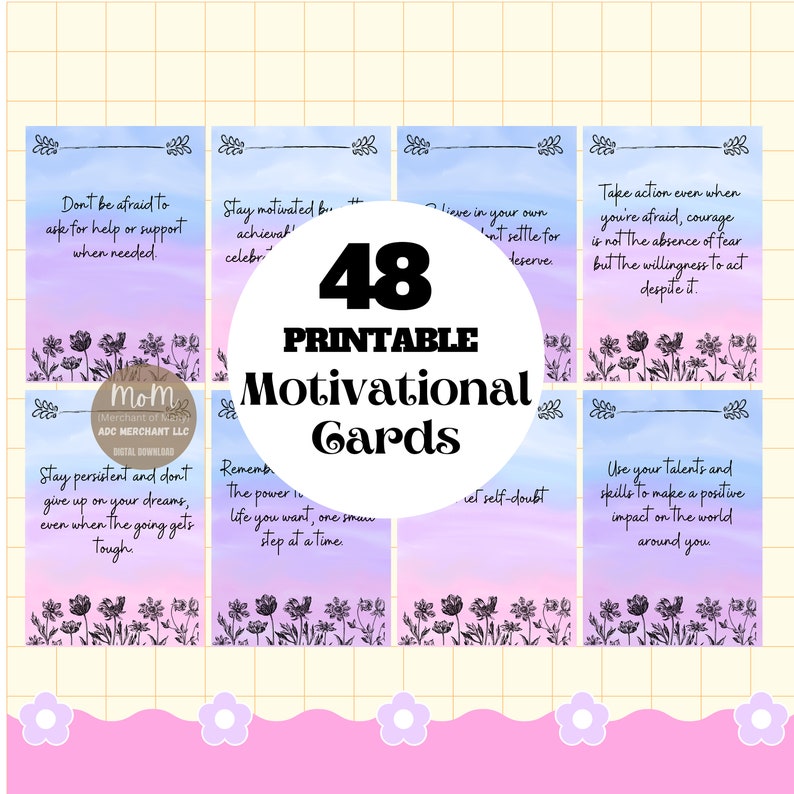 48 Motivational Printable Cards -motivational Quotes, Inspirational ...