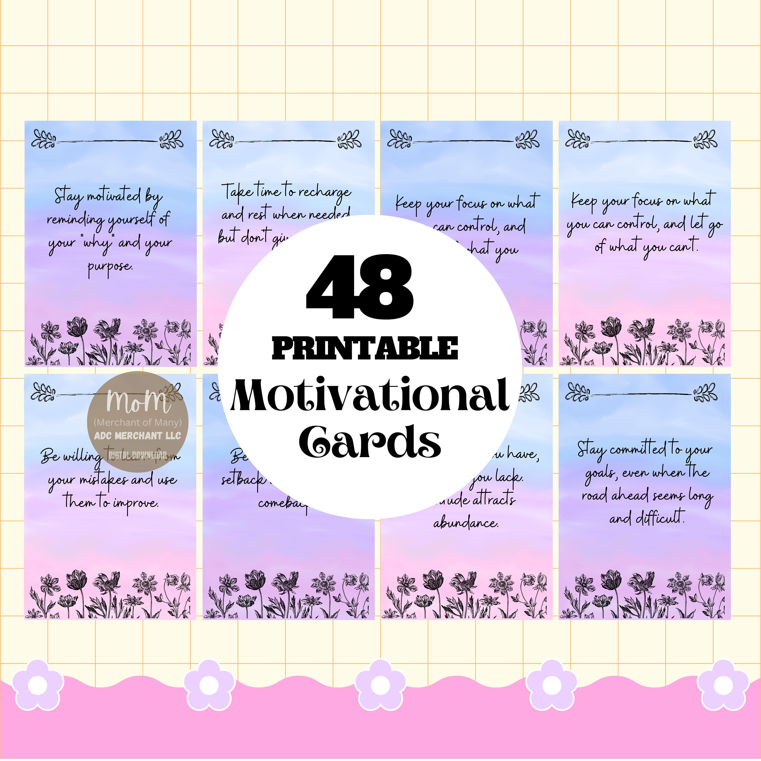 48 Motivational Printable Cards -motivational Quotes, Inspirational ...