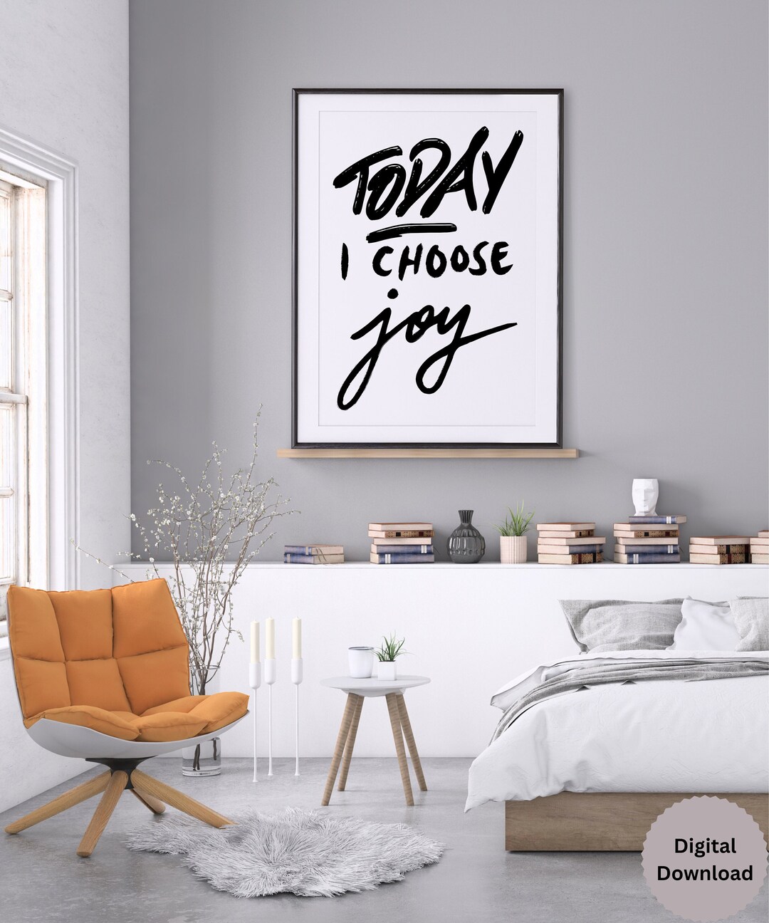 Today I Choose Joy Print, Positive Affirmation Art, Happiness Quote ...