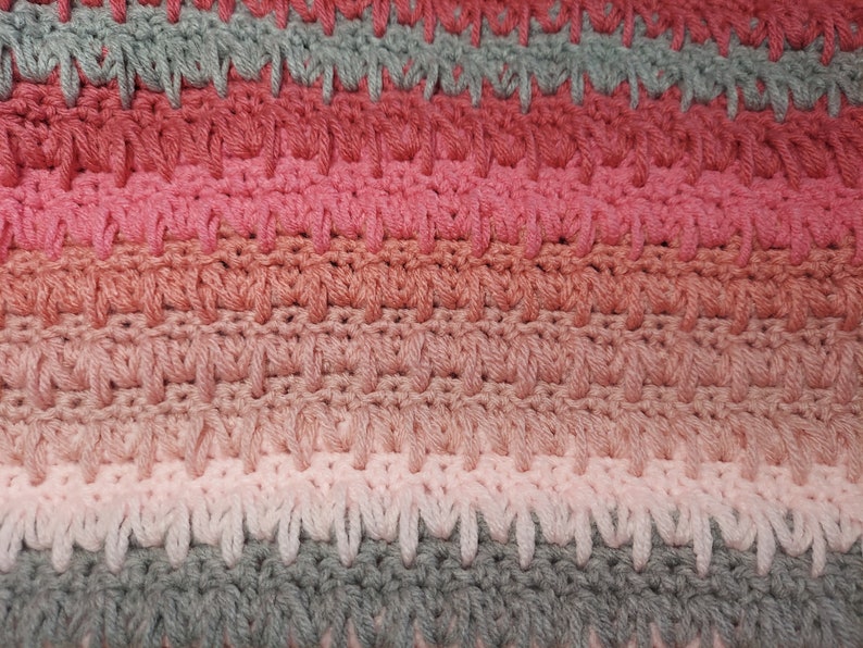 Crocheted Pink Ombre 3 Spike Cluster Blanket Pattern - Etsy