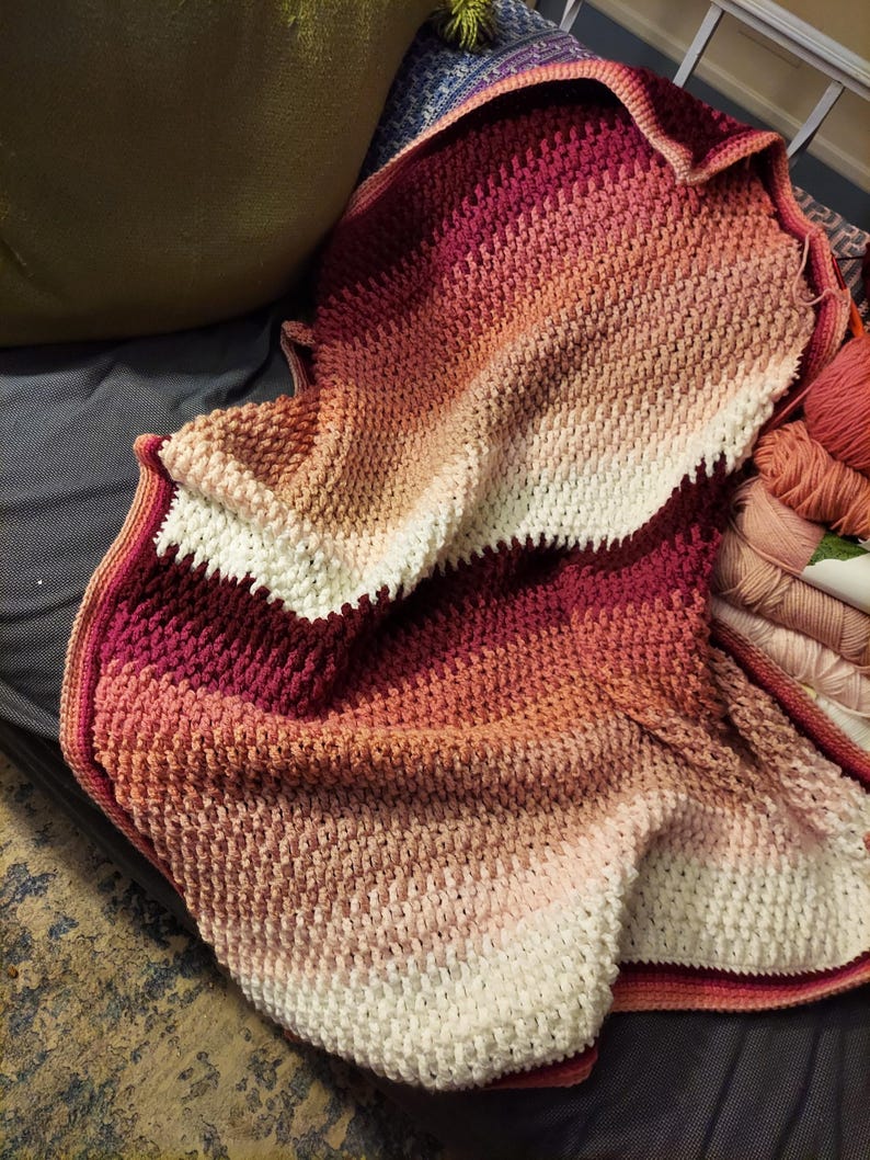 Woven Quadruple Crochet Blanket Pattern - Etsy