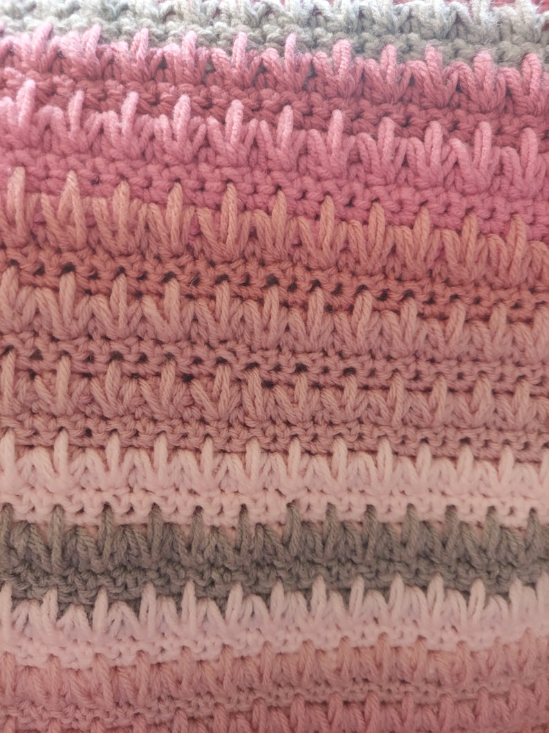 Crocheted Pink Ombre 3 Spike Cluster Blanket Pattern - Etsy