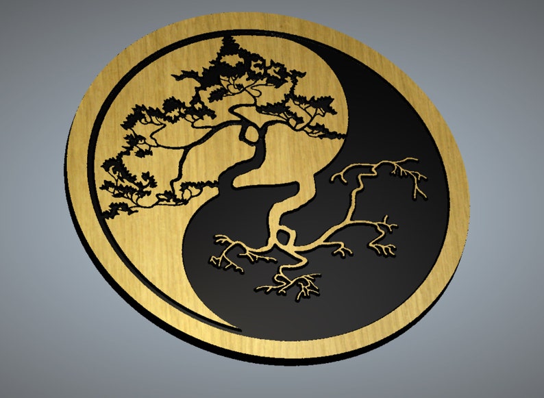 Ying Yang Tree of Life CNC Laser Vector SVG DFX Circle of Life Tree Art ...