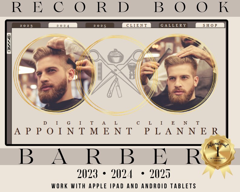 Barber Record Planner Digital Client Appointment Organizer for Barber ...