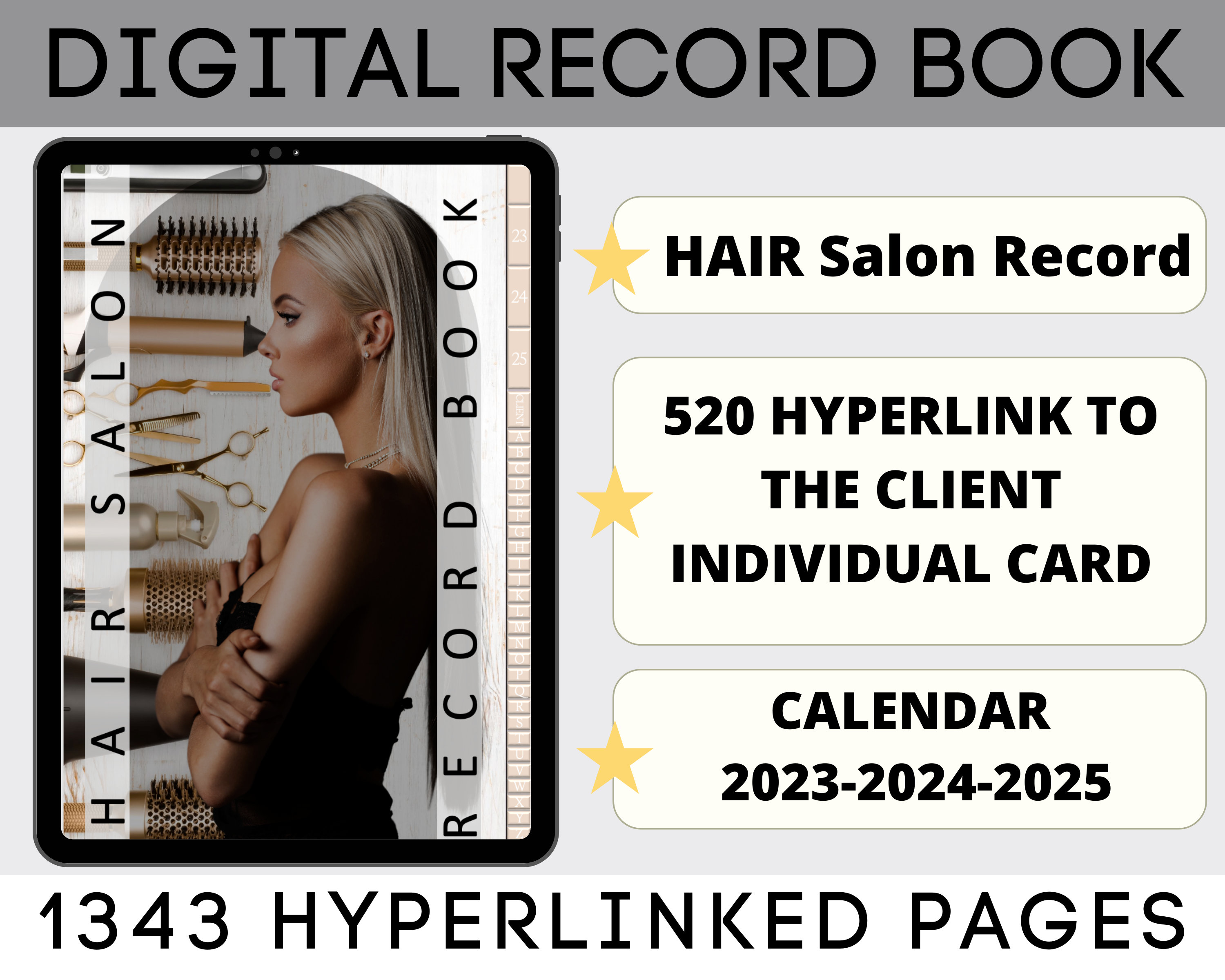 Digital Hair Stylist Appointment Book Hair Salon Client Record Book ...