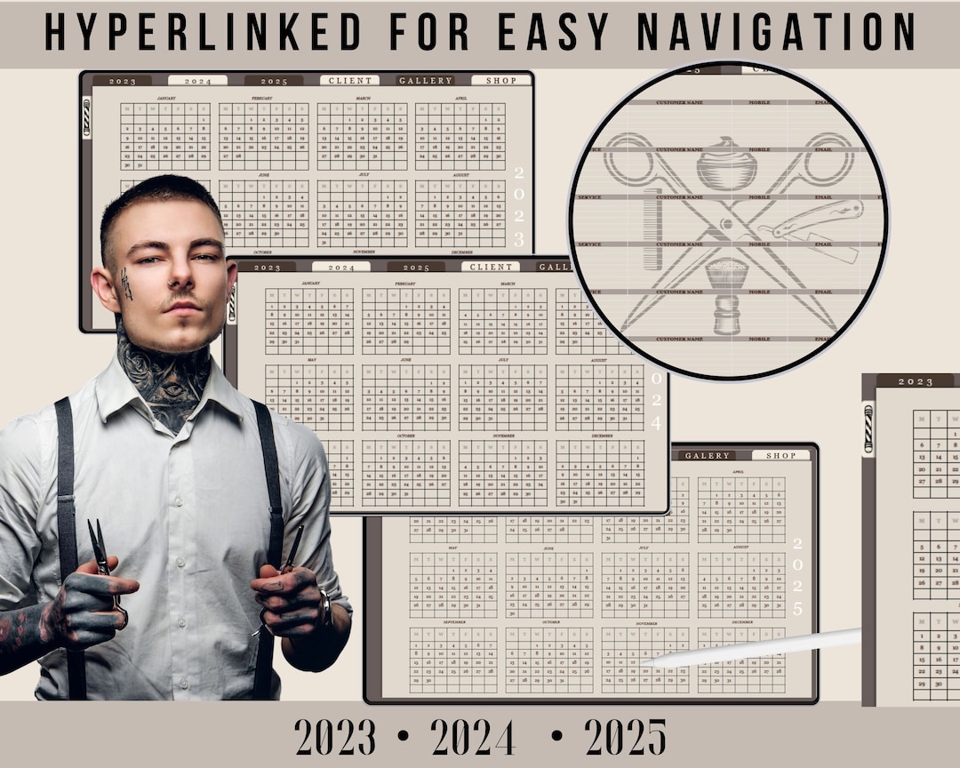 Barber Record Planner Digital Client Appointment Organizer for Barber ...