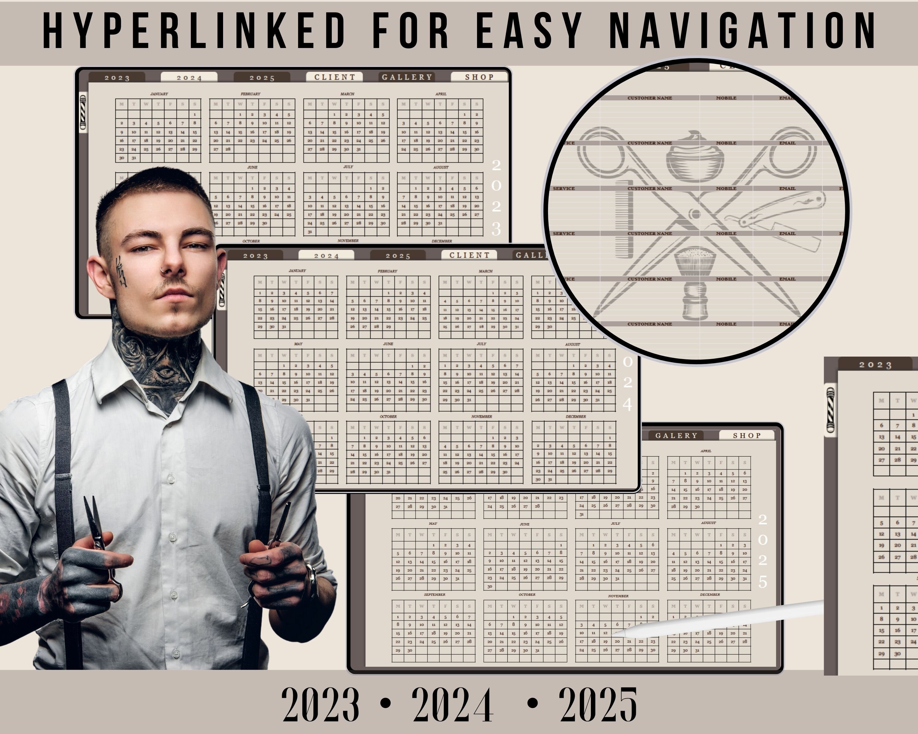 Barber Record Planner Digital Client Appointment Organizer for Barber ...